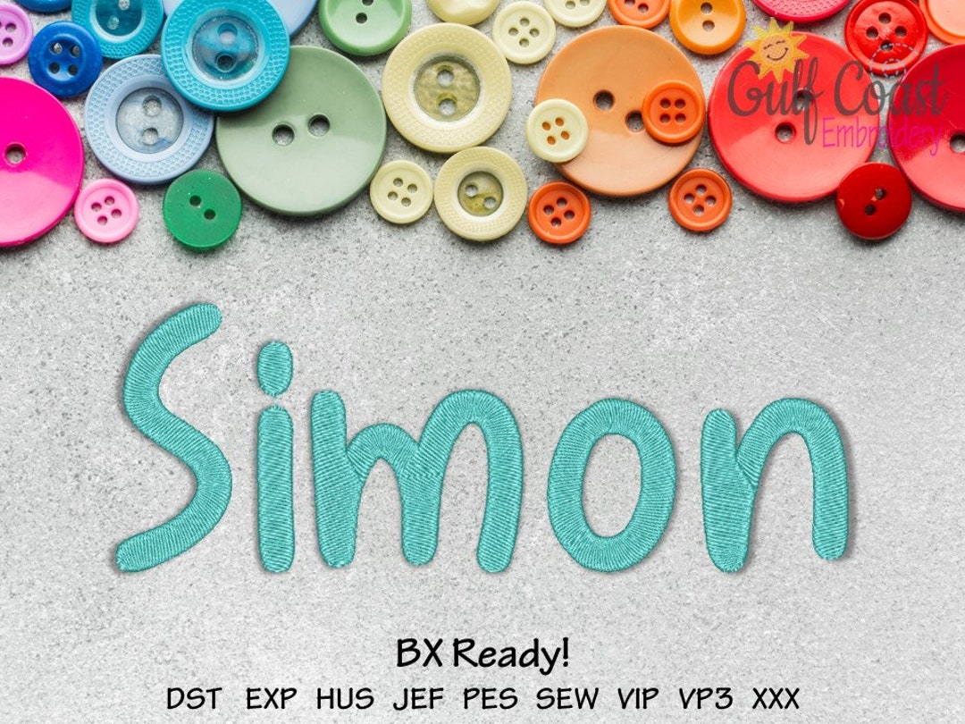 Simon Machine Embroidery Font BX Embroidery Machine Font - Etsy