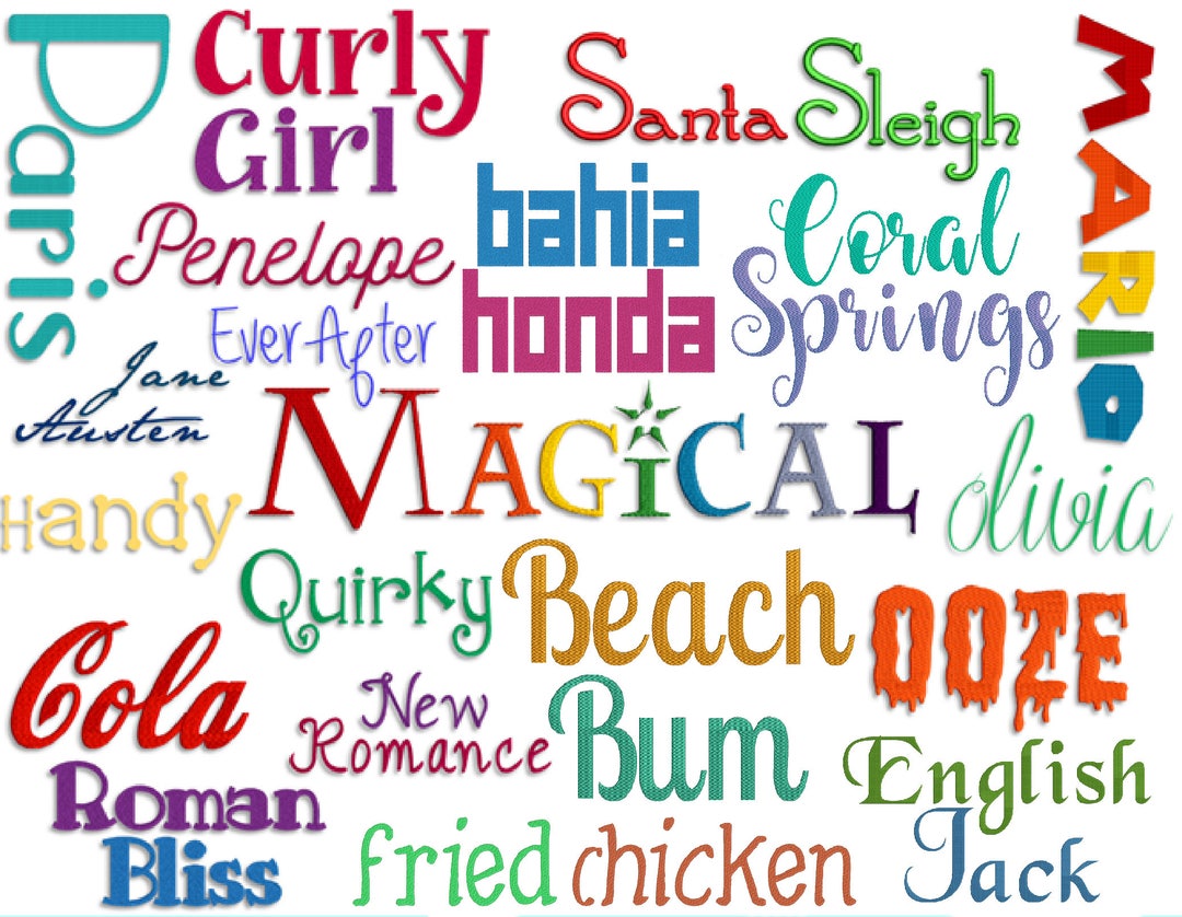 Vp3 Machine Embroidery Font Bundle, 20 Embroidery Fonts Set, Letter ...