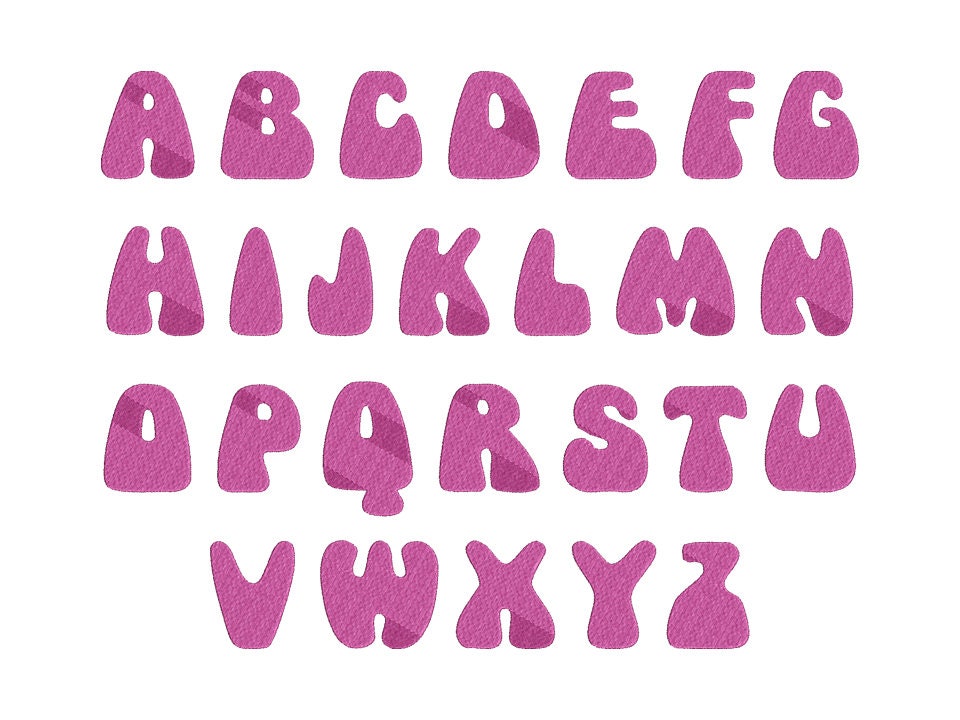 Bubbly Fun Machine Embroidery Font Alphabet Embroidery - Etsy