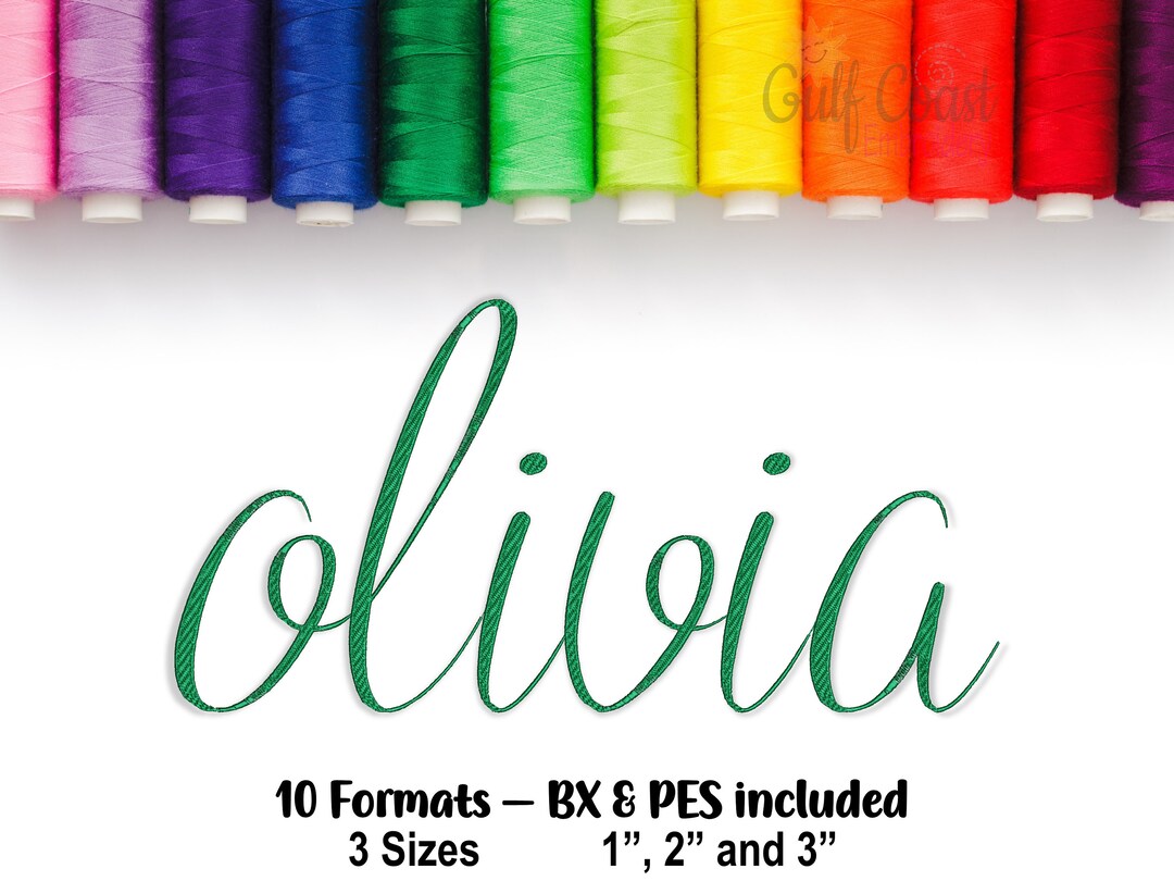 Olivia Machine Embroidery Alphabet Fonts, Instant Download, Bx ...