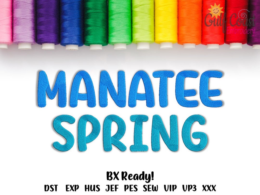 Manatee Spring Machine Embroidery Font Monogram Alphabet - Font Letters ...