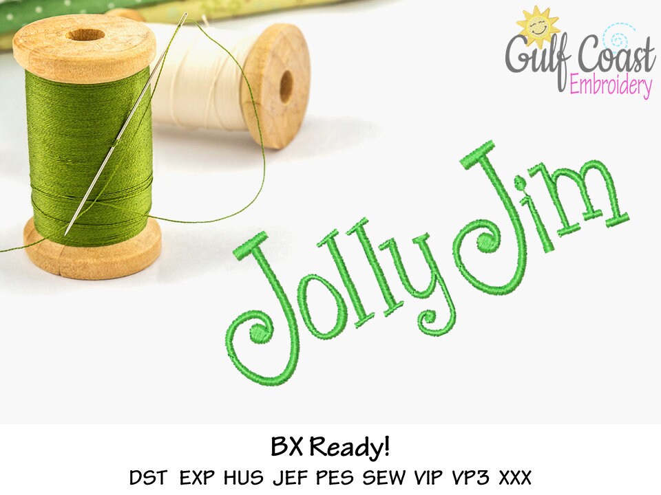 Jolly Jim Machine Embroidery Font BX Embroidery Machine Font - Etsy