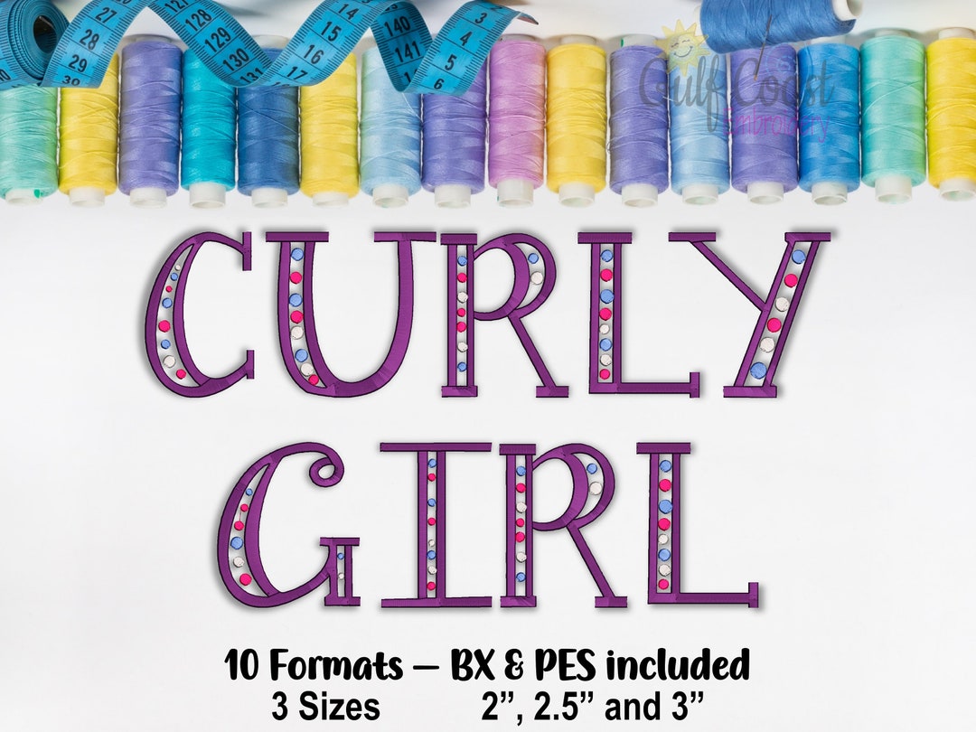 Curly Girl Dots Machine Embroidery Font Monogram Alphabet - 3 Sizes - Etsy