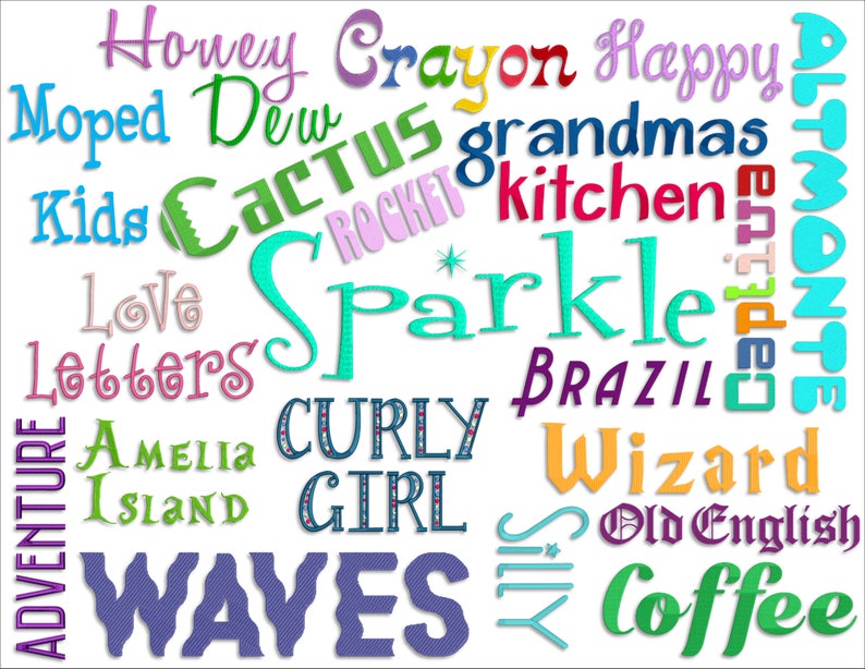 Vp3 Machine Embroidery Font Bundle, 20 Embroidery Font Bundle Set ...