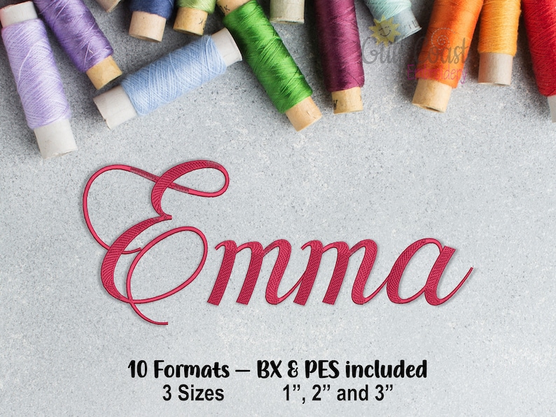Emma Fancy Script Machine Embroidery Font Monogram Alphabet Set, Bx ...