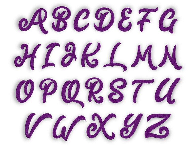 Cursive Machine Embroidery Font Alphabet Script Machine - Etsy