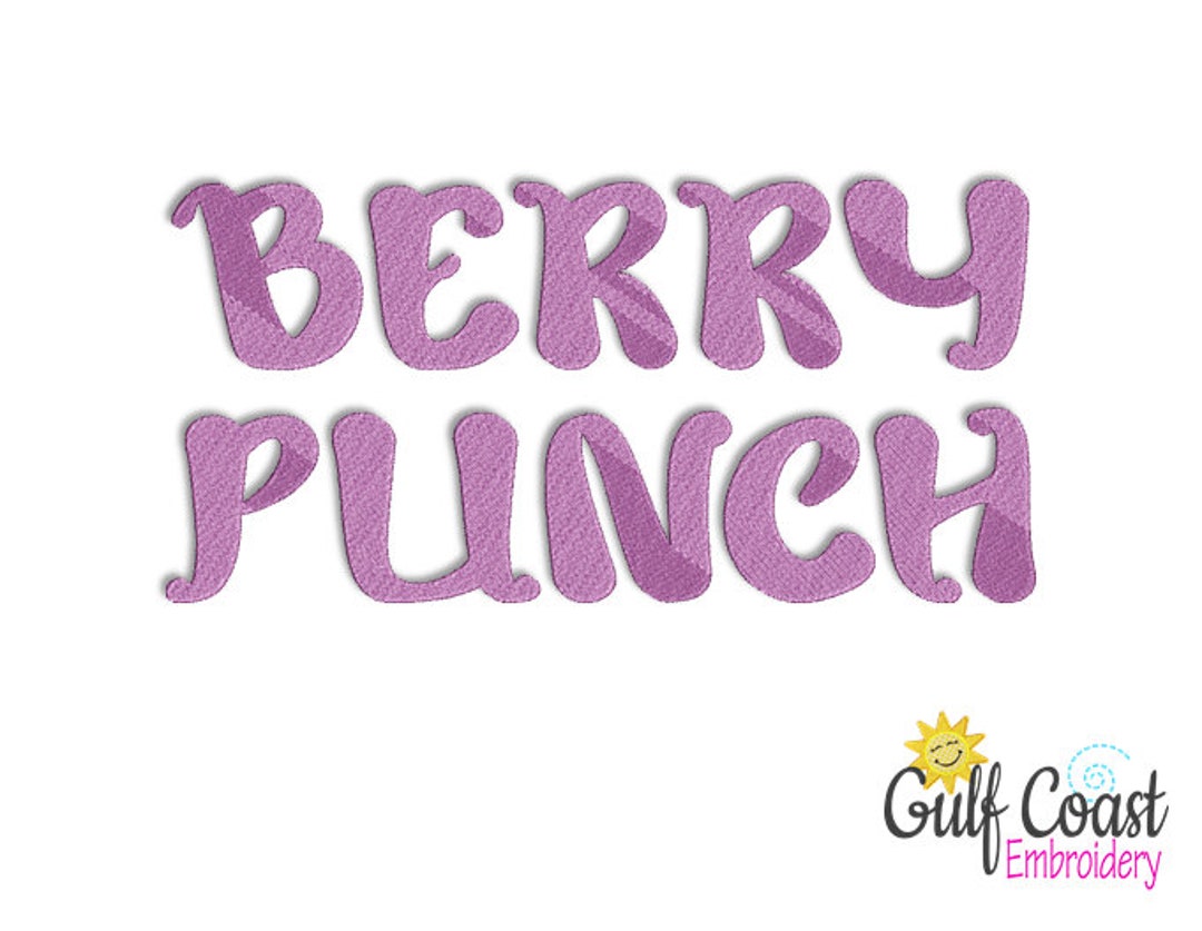 Berry Punch Machine Embroidery Font, BX Machine Embroidery Alphabet, BX ...