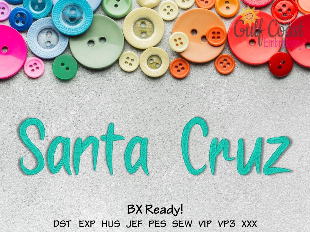 Santa Cruz Machine Embroidery Font Alphabet, Cursive Script Embroidery ...