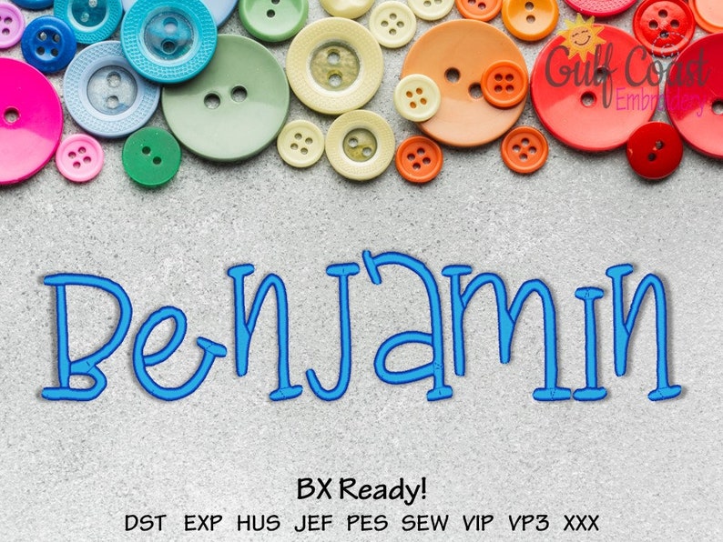 Benjamin Machine Embroidery Font Monogram Alphabet Benjamin - Etsy