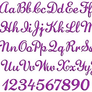 Script Machine Embroidery Font Alphabet, Elegant Embroidery Font, BX ...