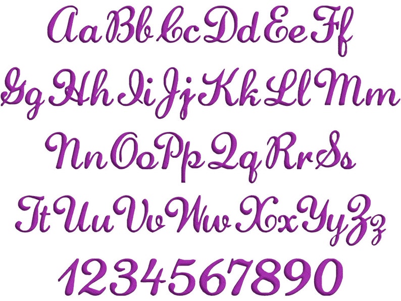 Script Machine Embroidery Font Alphabet Elegant Embroidery | Etsy