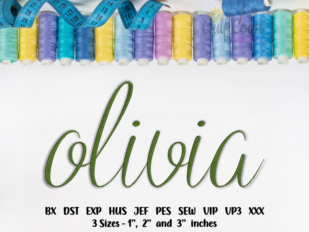 Olivia Machine Embroidery Alphabet Fonts, Instant Download, Bx ...