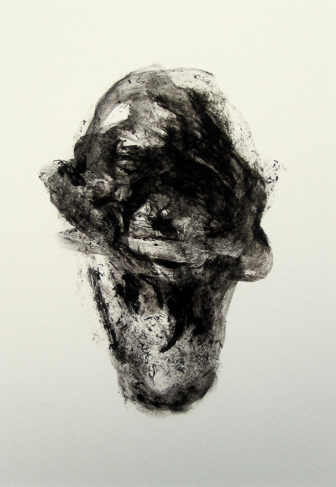 Abstract Ink Portrait Painting 5x7 Fine Art Print, Giclee Print, Matted ...