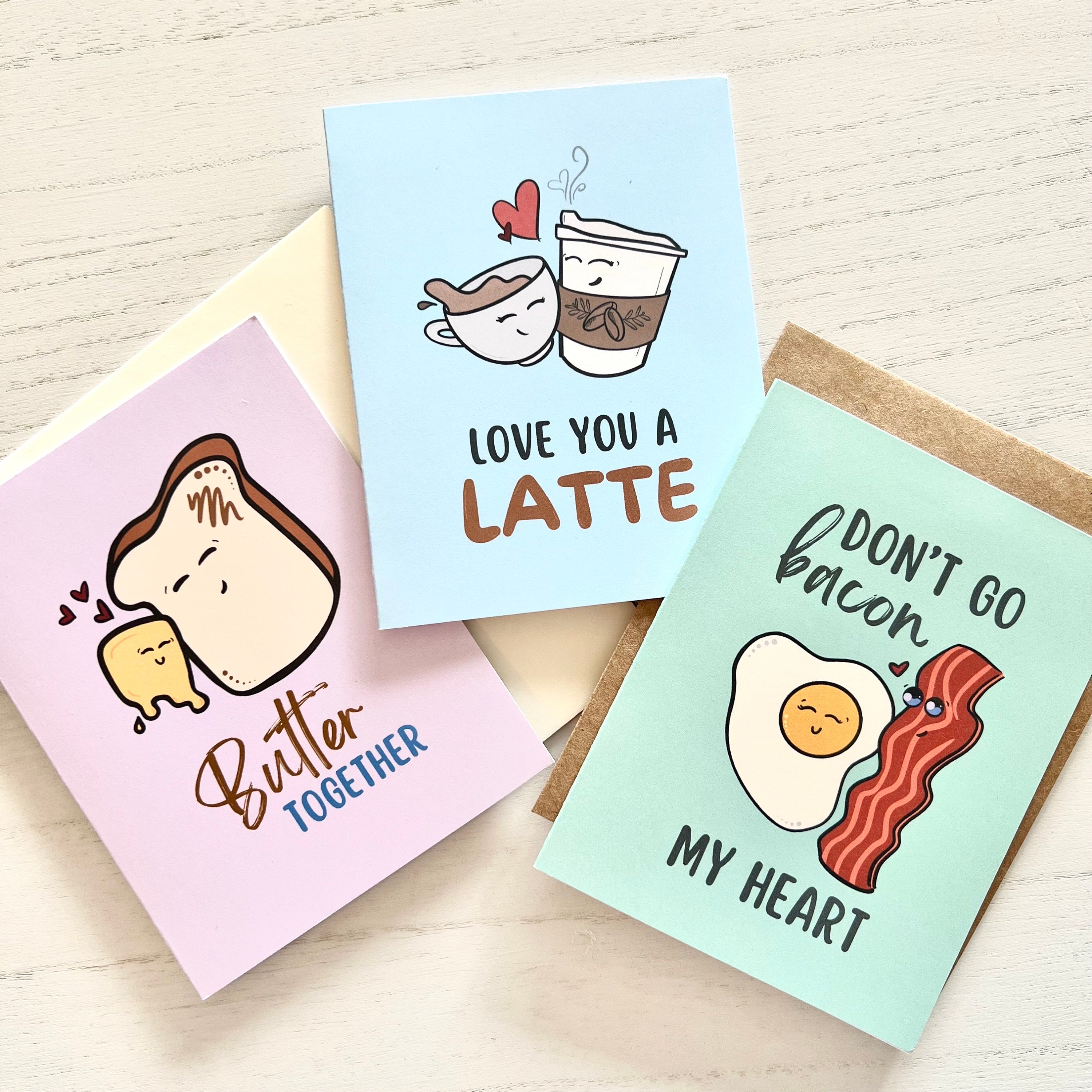Food Pun Card Set of 6 Foodies Love, Anniversary, & Valentine's Day ...