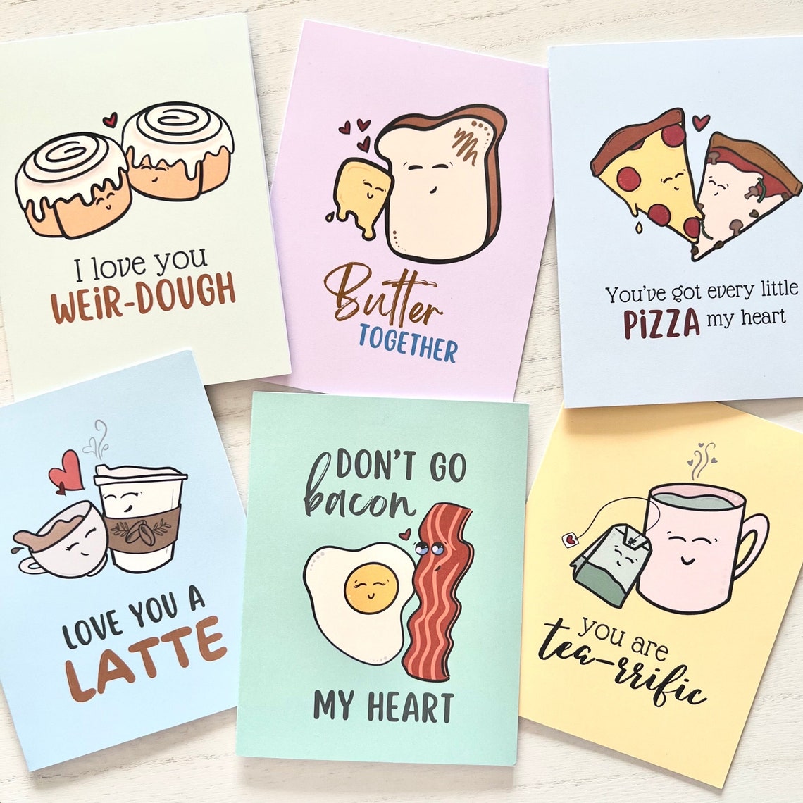 Food Pun Card Set of 6 Foodies Love, Anniversary, & Valentine's Day ...