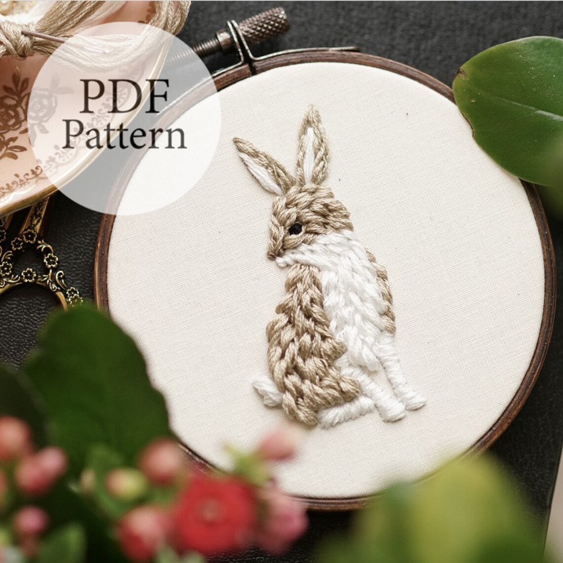 PDF Pattern - 4" Limited Edition - Woodland Hare - Embroidery Pattern ...
