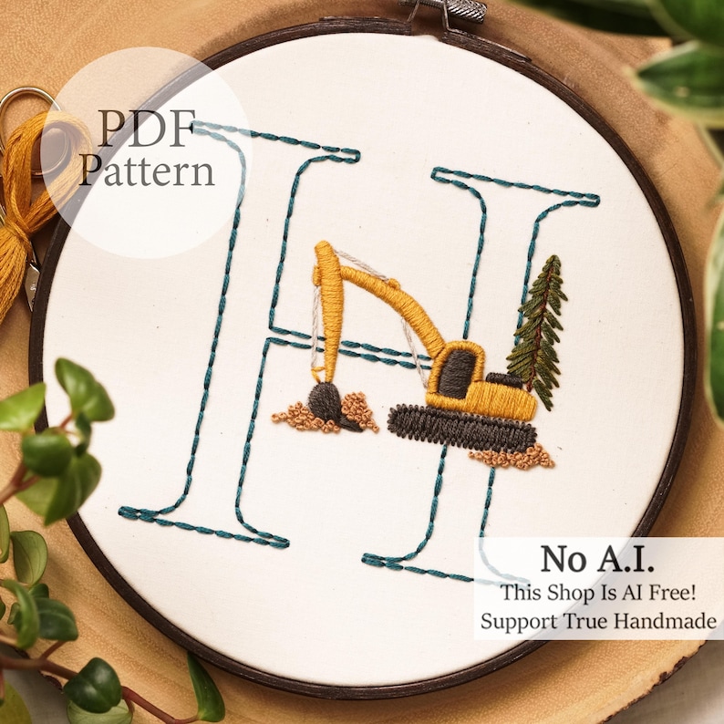 PDF Pattern - A-Z Letters - 8" Digger Monogram - Includes All Letters ...