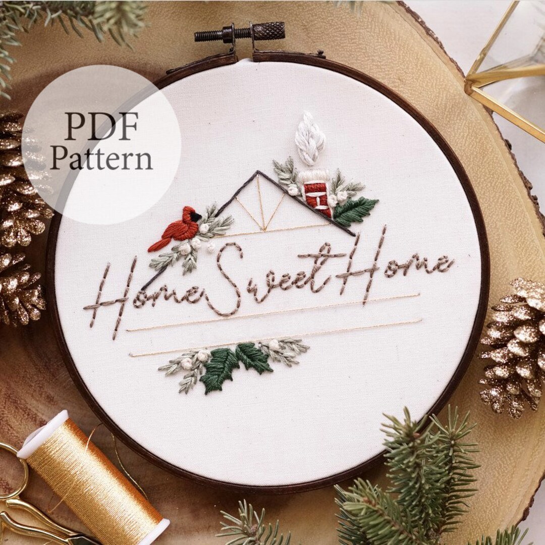 PDF Pattern - 6" Home Sweet Home - With Text Option - Step by Step ...