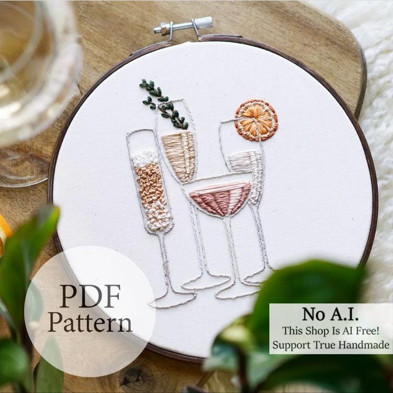 Rose Wine Embroidery Design - Etsy