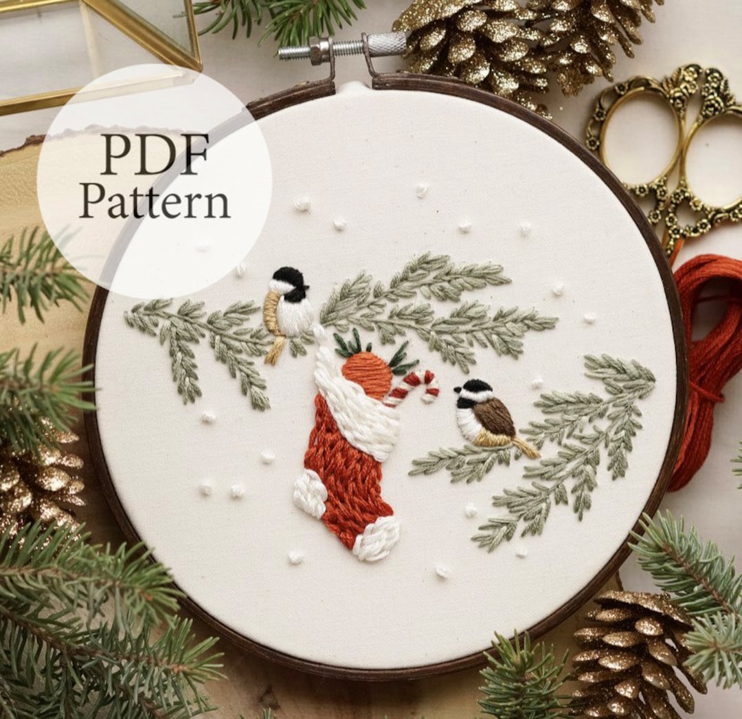 PDF Pattern - 6" Chickadees & Stocking - Step by Step Beginner ...