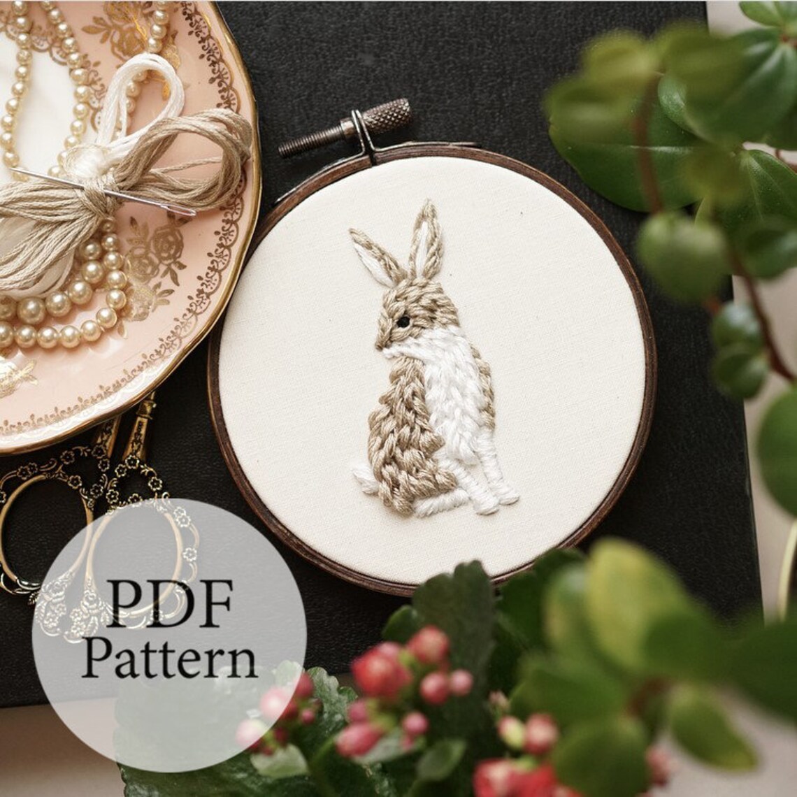 PDF Pattern - 4" Limited Edition - Woodland Hare - Embroidery Pattern ...