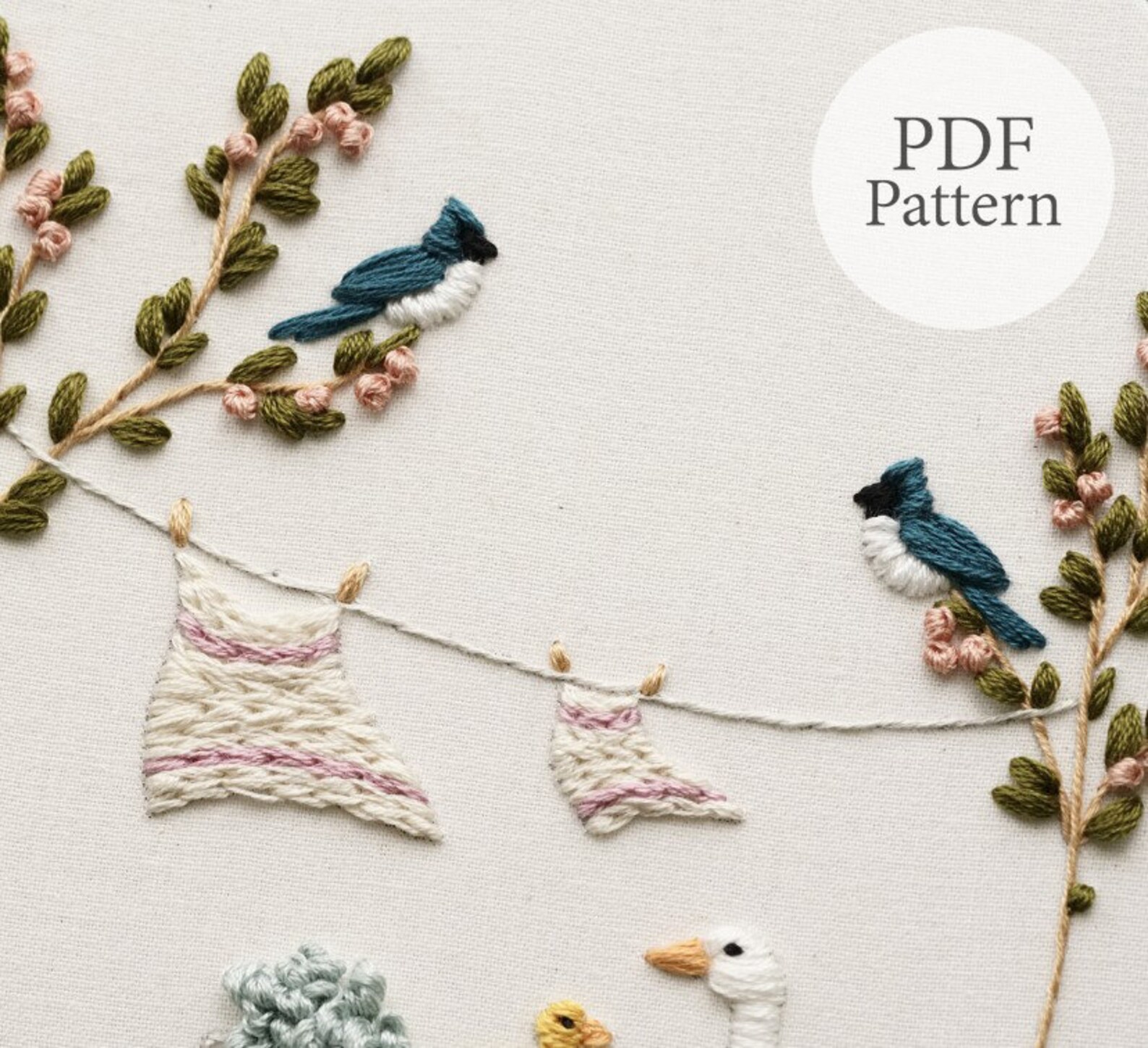 PDF Pattern - 8" Spring Cleaning - Step by Step Beginner Embroidery ...