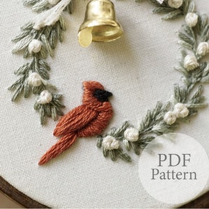 PDF Pattern - 3" Ornament Cardinal Wreath - Step by Step Beginner ...