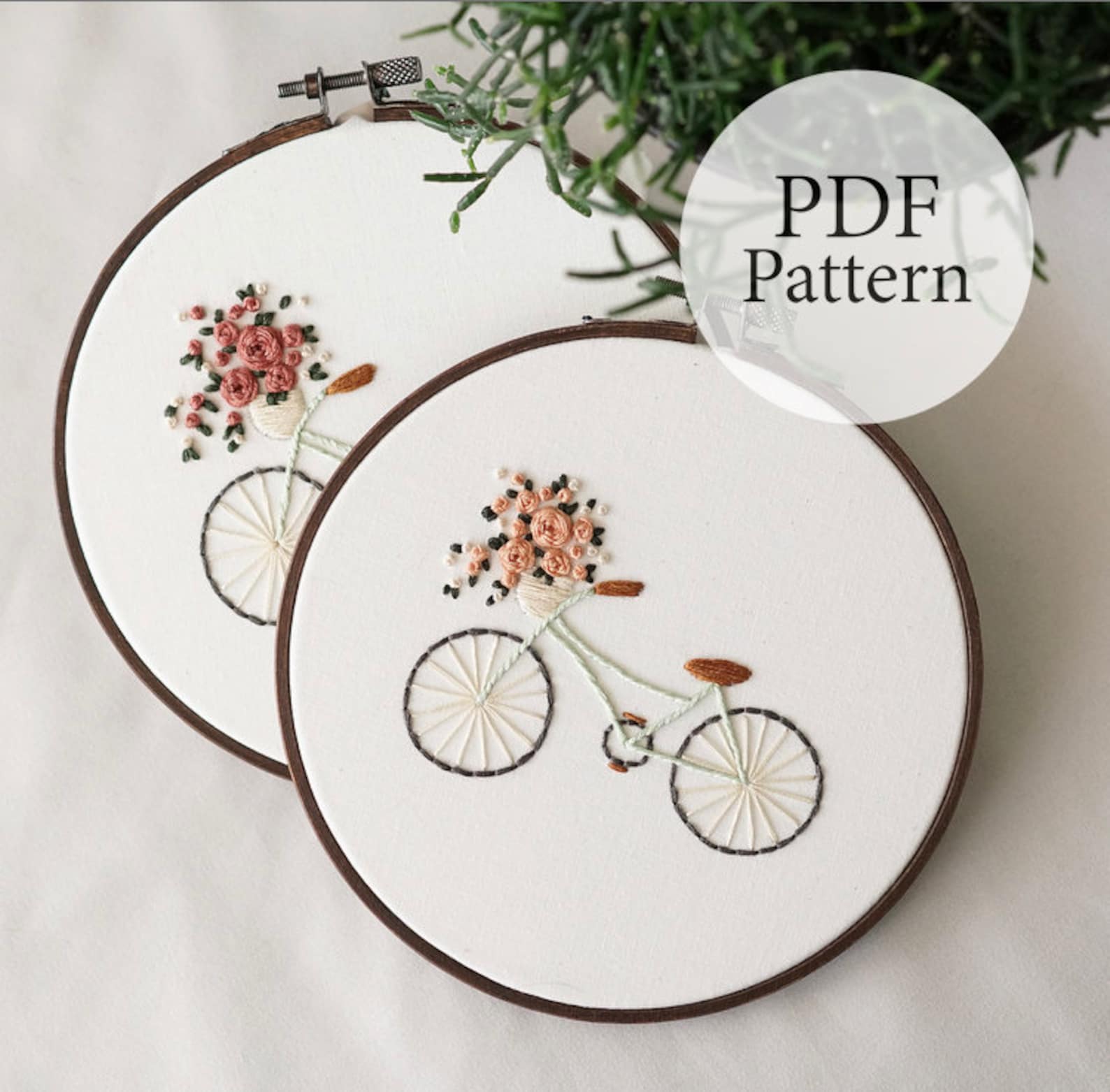 PDF Pattern - 6" Spring Bike - Step by Step Beginner Embroidery Pattern ...