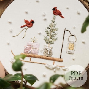 PDF Pattern - 6" Cardinal's Sleigh - Step by Step Beginner Embroidery ...