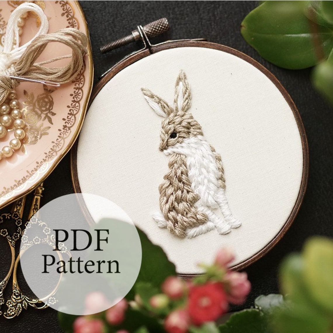 PDF Pattern - 4" Limited Edition - Woodland Hare - Embroidery Pattern ...
