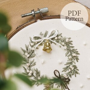 PDF Pattern - 6" Ice Skates Wreath - Step by Step Beginner Embroidery ...