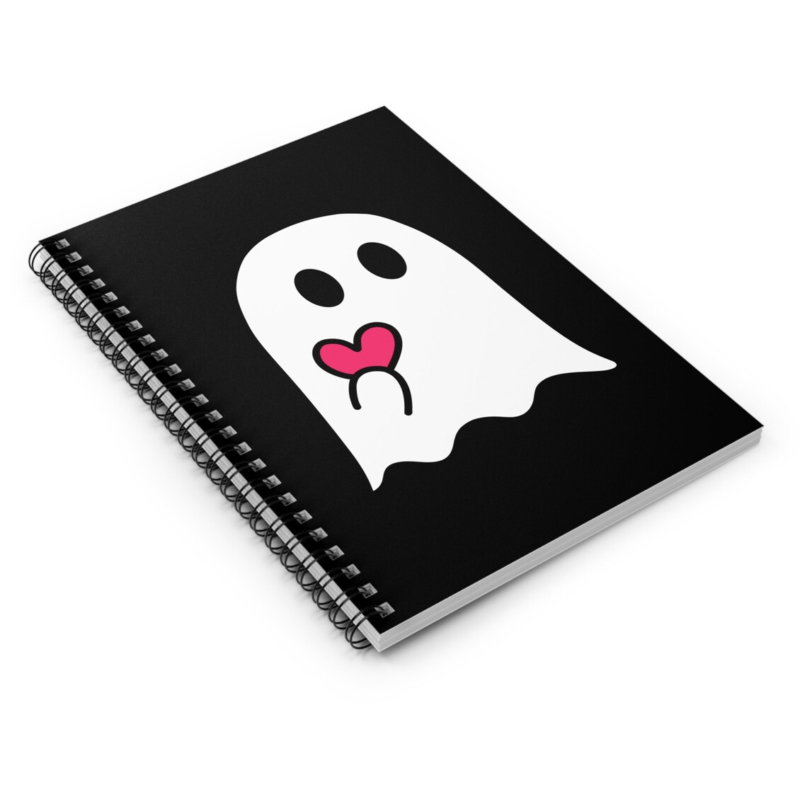 Cute Ghost Notebook, Blank Notebook, Funny, Cute Ghost, Spiral Lined ...