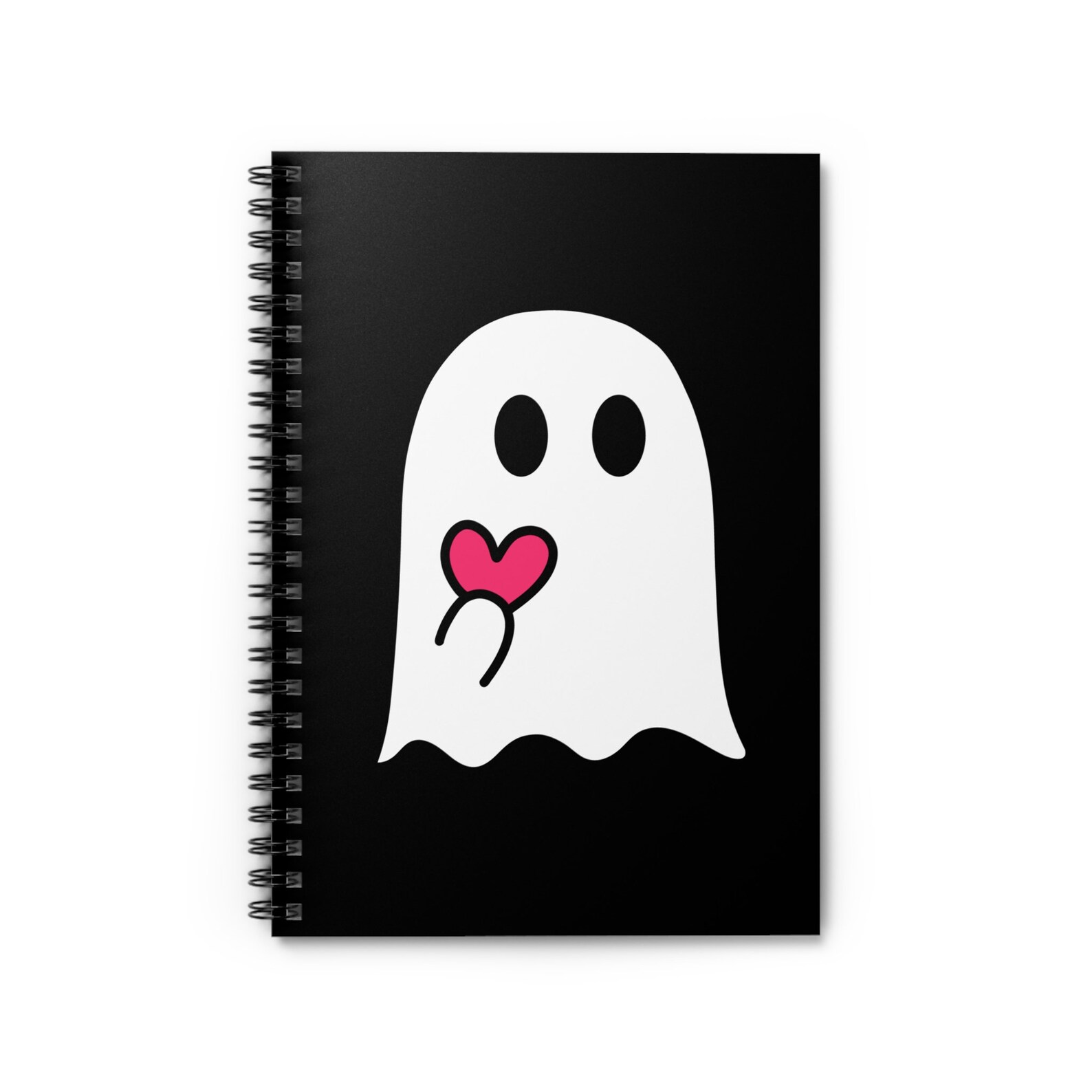 Cute Ghost Notebook, Blank Notebook, Funny, Cute Ghost, Spiral Lined ...