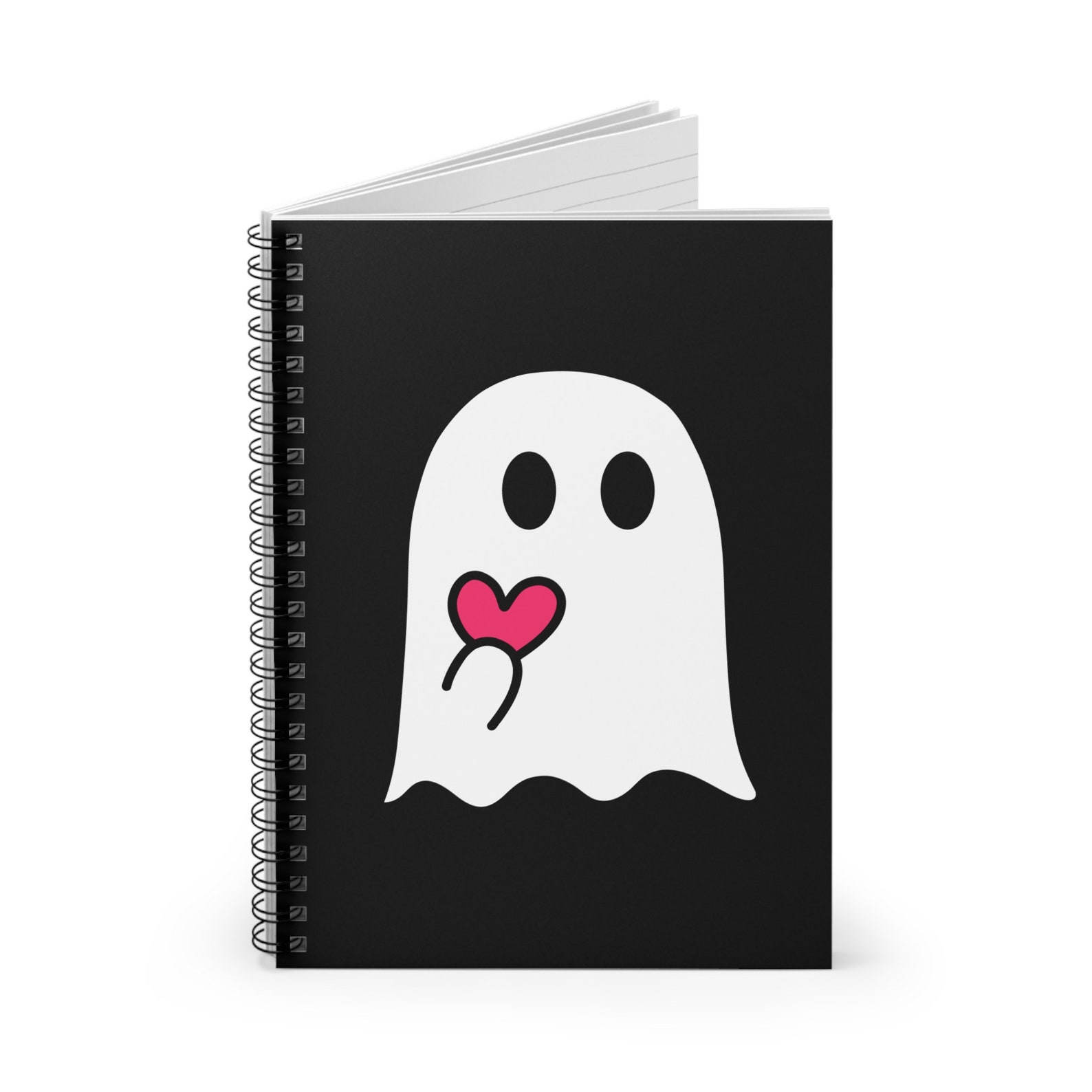Cute Ghost Notebook, Blank Notebook, Funny, Cute Ghost, Spiral Lined ...