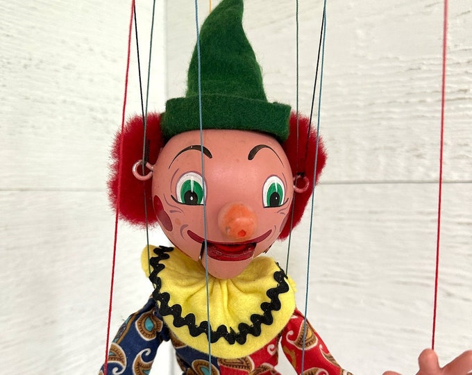 Vintage Pelham Marionette Puppet Clown “talking” / Articulated Mouth ...
