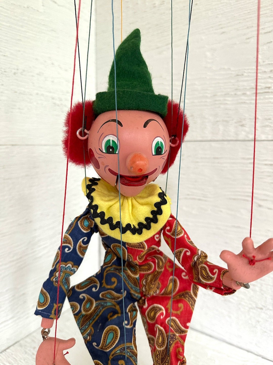 Vintage Pelham Marionette Puppet Clown “talking” / Articulated Mouth ...
