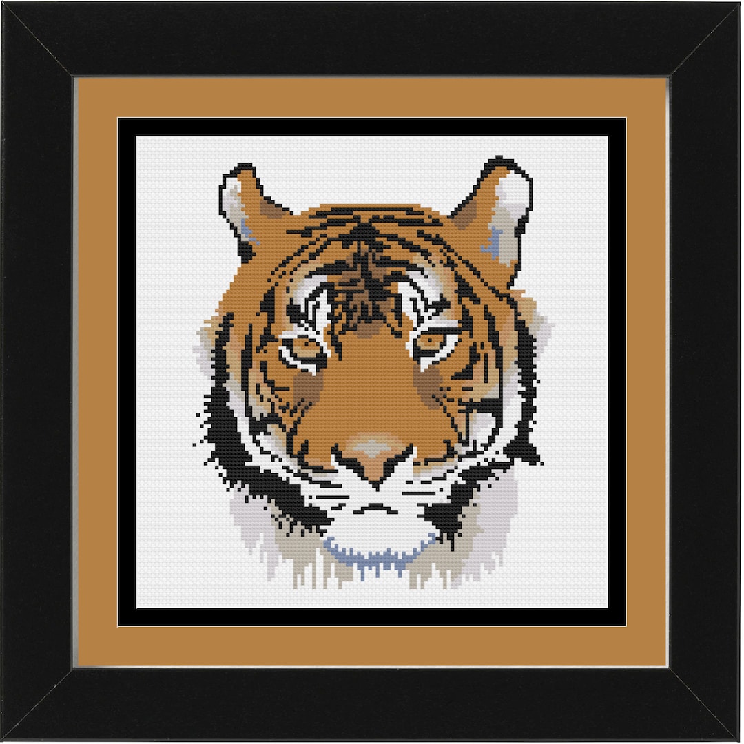 Cross Stitch Pattern: "eye of the Tiger" (orange and Black Striped ...