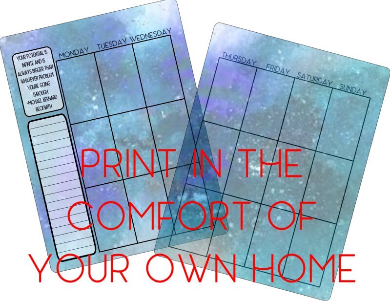 Printable Galaxy Vertical Weekly Planner Layout Undated - Etsy