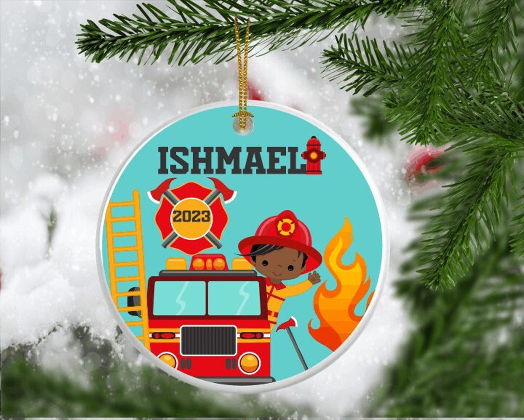 Personalized Firefighter Ornament. Fireman Ornament, Personalized Kids ...