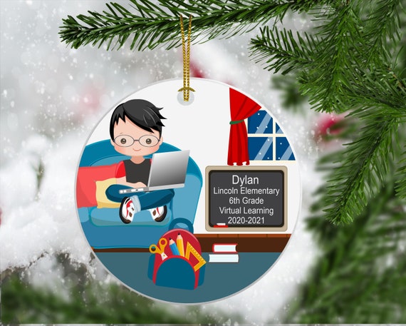 Personalized Virtual School Ornament Virtual Learning Ornament | Etsy