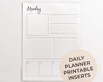 Printable 7 Day Daily Planner A5 US Letter - Etsy