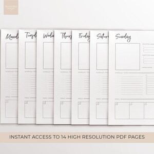 Printable 7 Day Daily Planner | A5 + US Letter - Etsy