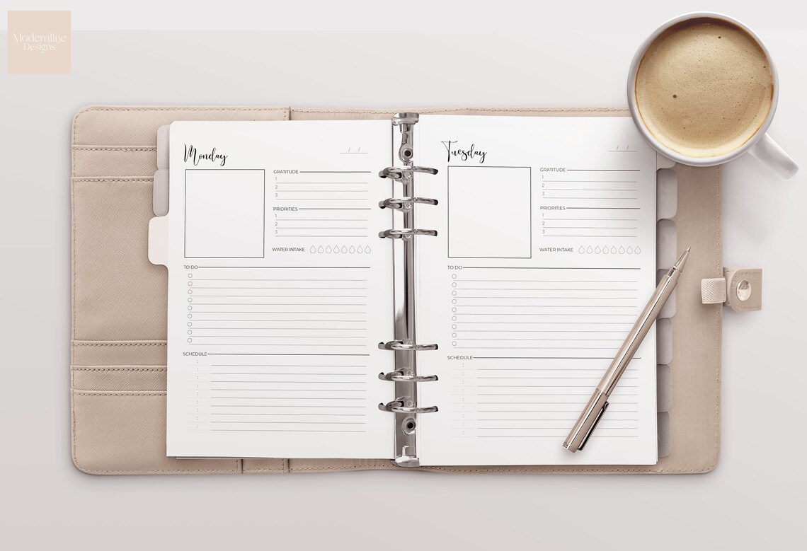 Printable 7 Day Daily Planner | A5 + US Letter - Etsy