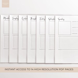 Printable 7 Day Daily Planner | A5 + US Letter - Etsy