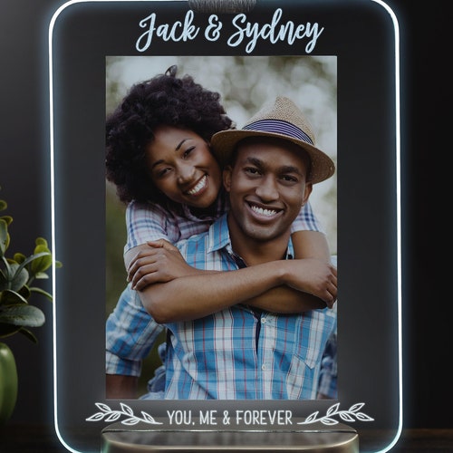 Romantic Personalized Light up Glass LED Frame Romantic | Etsy