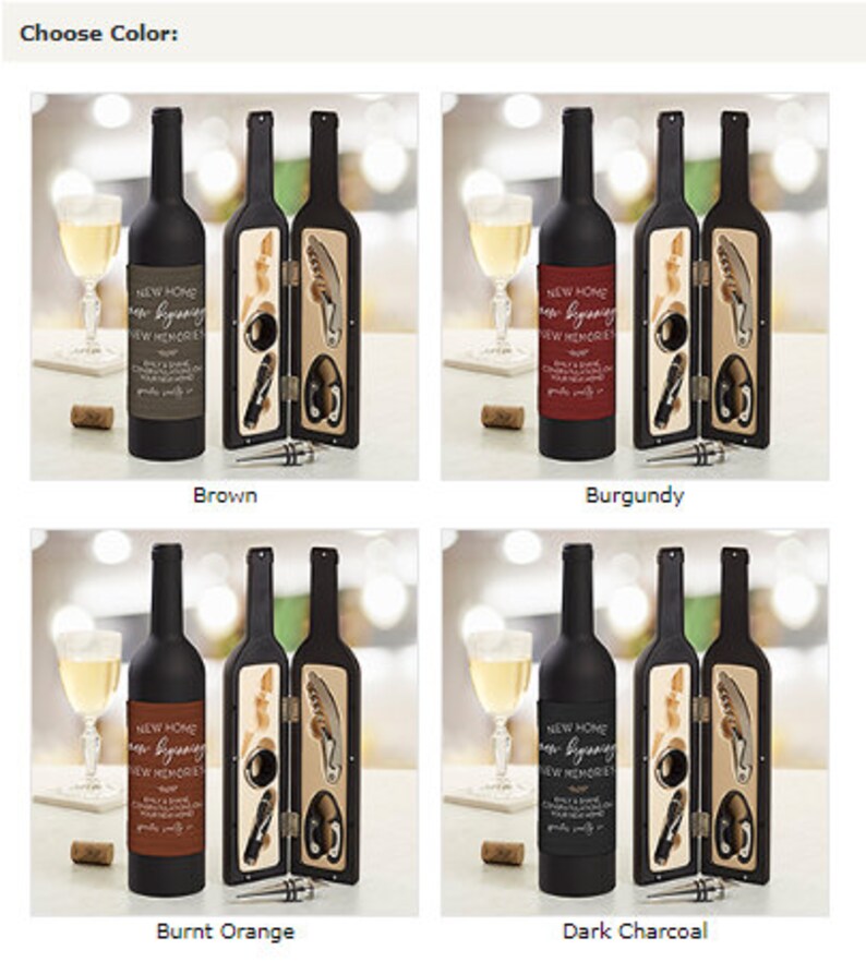 New Home, New Memories Personalized Wine Accessory Kit, Wedding Gifts ...