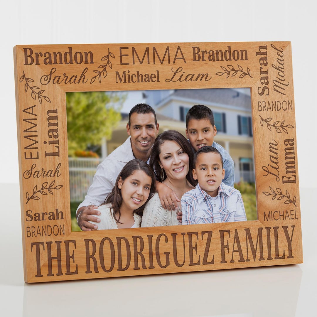 Classic Family Repeating Name Personalized Picture Frame, Wedding Frame ...