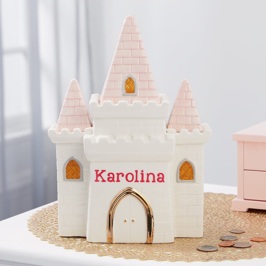Princess Castle Personalized Piggy Bank, Personalized Bank, Custom ...