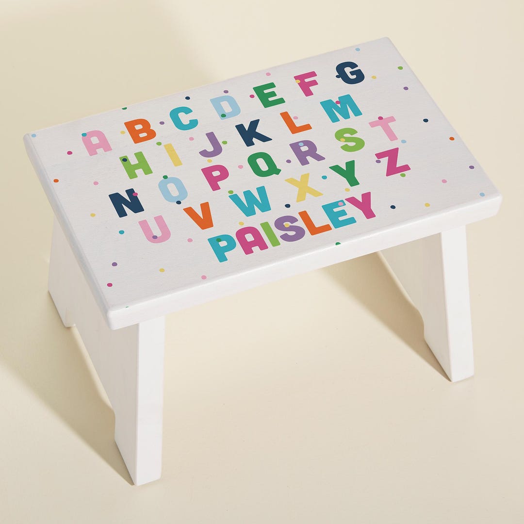 Abc's Personalized Kids Step Stool, Birthday Gifts, Gifts for Him ...