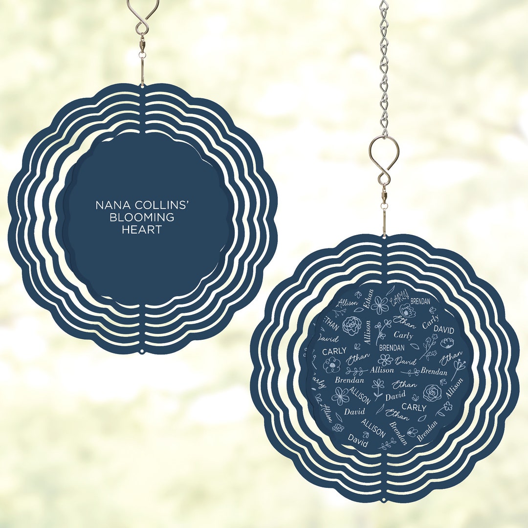 Blooming Heart Personalized Wind Spinner – Custom Garden Spinner With ...
